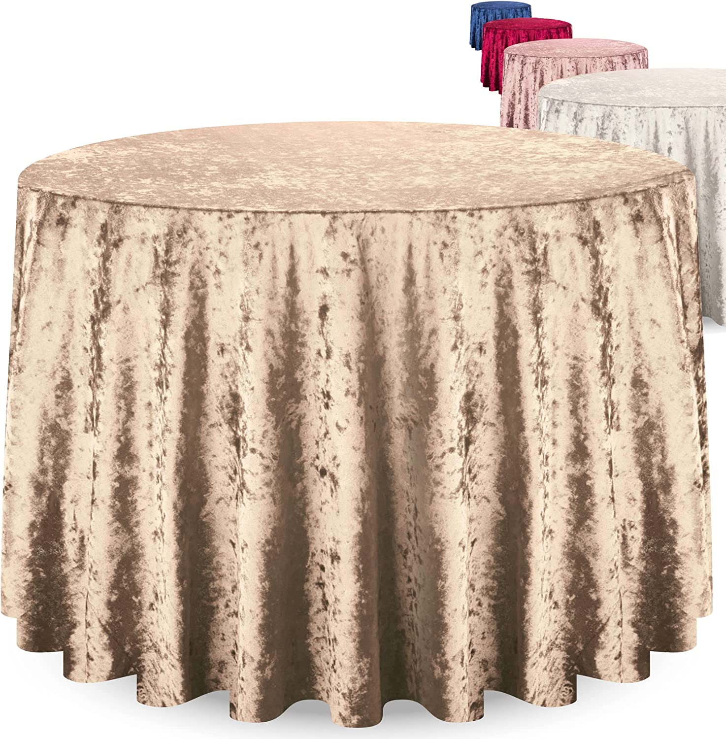 Elegant Round Table Cloth - 108 Inch, Made With Fine Crushed-Velvet ...