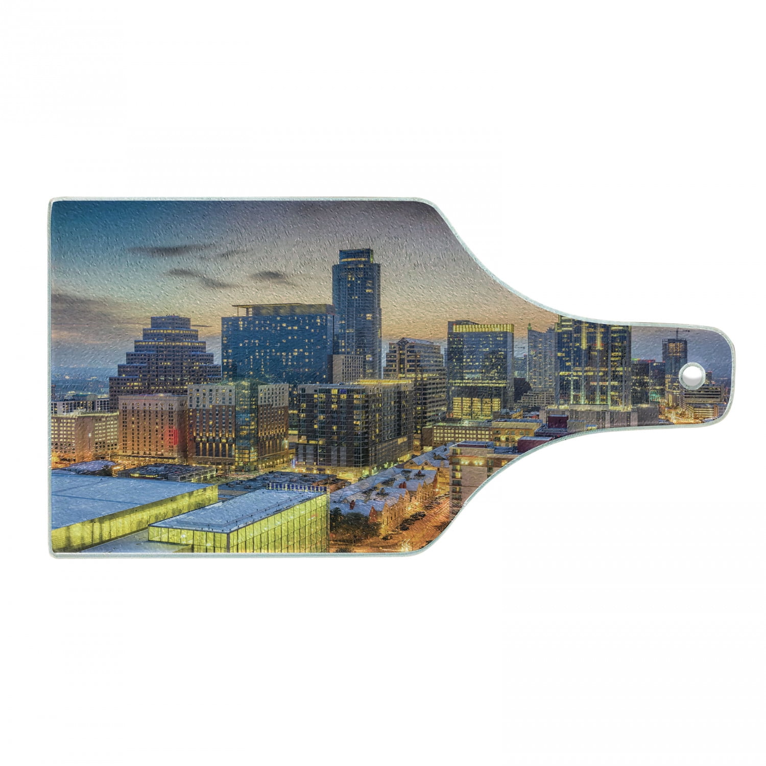 Austin Cutting Board, Illustration of Urban Outdoor Scene Cityscape at ...