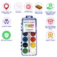 18 Set Bulk Watercolor Paint Pack with Wood Brushes 12 Washable Colors ...