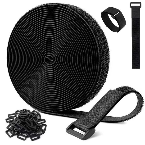 5M Velcro Cable Ties,Adjustable Cable Straps with 20 Buckles, Free Cut ...