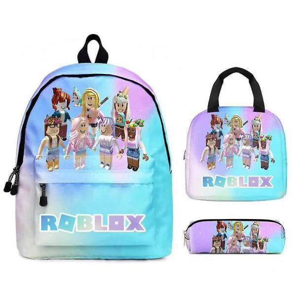 Mochila Roblox de 3 piezas, mochila escolar para niñas y niños con ...