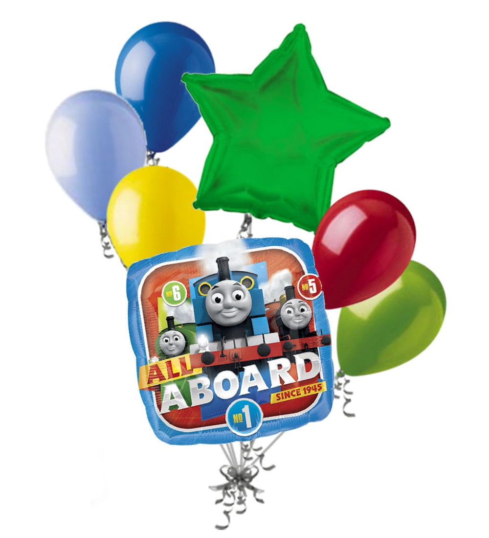 7 pc Thomas the Train Tank Engine Balloon Bouquet Party Decoration PBS ...