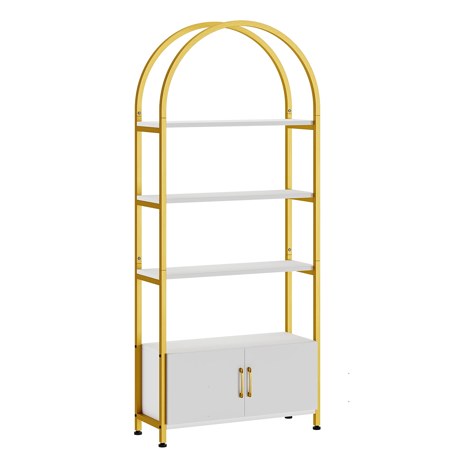 Click here for Bingirl 4 Tier Arched Bookshelf With Doors Storage... prices