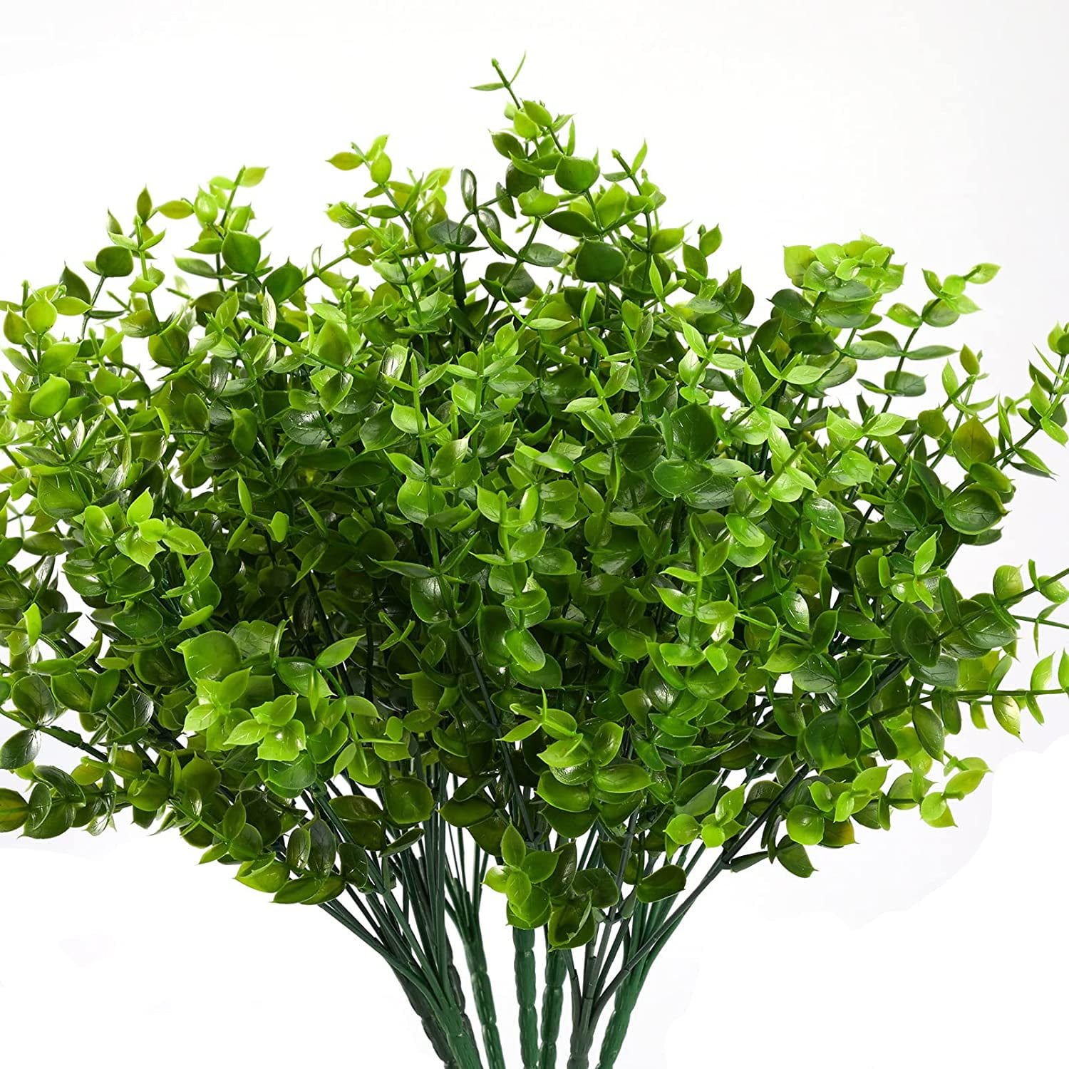 8 Bundles Outdoor Artificial Fake Flowers UV Resistant No Fade Boxwood ...