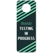 Shhhh Testing in Progress Teal Stripes Plastic Door Knob Hanger Sign ...