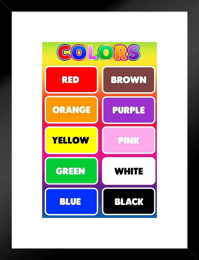 Colors Poster Chart Sign Educational Rules Teacher Supplies For ...