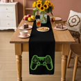 Green Game Controller Table Runner, Modern Art Gaming Handheld Black ...