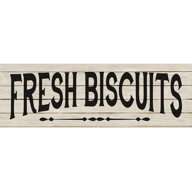 Fresh Biscuits Food Kitchen Chic White Farmhouse Wood Sign Wall Décor ...