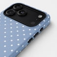 Blue White Polka Dot Tough Case for Apple iPhone, Dual-Layer ...