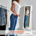 Costway Fully Locking Tall Floor Jewelry Cabinet Stand Mirror Armoire ...