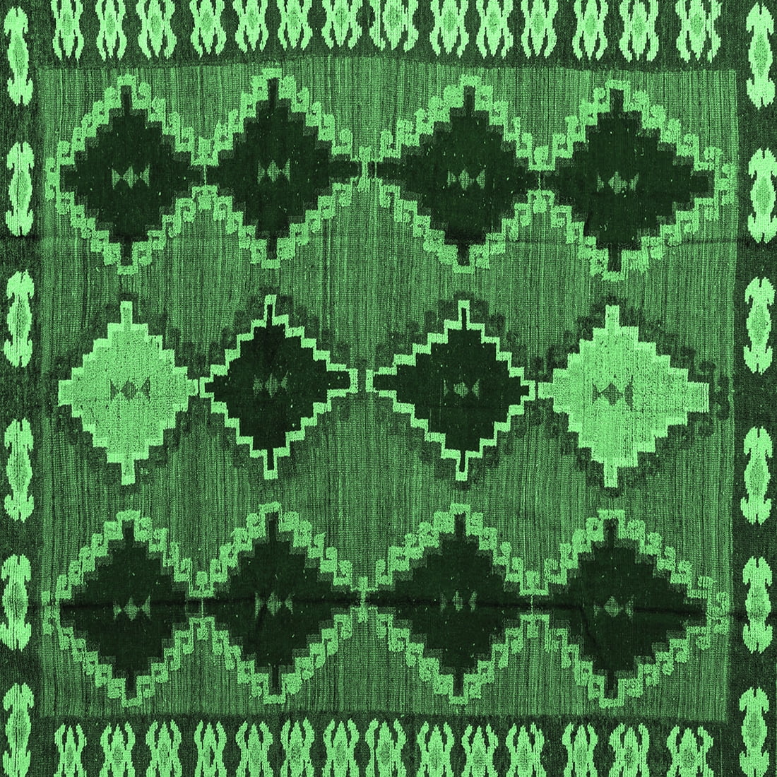Ahgly Company Indoor Square Abstract Emerald Green Modern Area Rugs, 7 ...