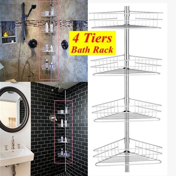 New Design Bathroom Shower Corner Metal Tension Pole Adjustable 4 ...
