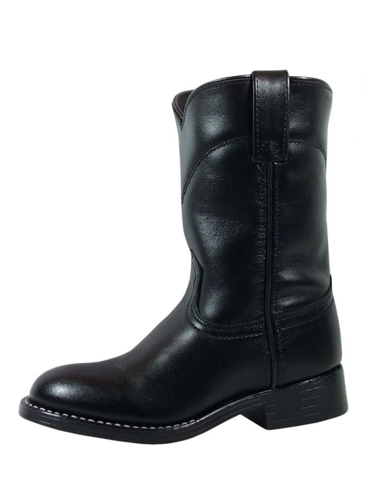 Smoky Mountain Western Boots Boys Roper Leather Roper Toe Black 3010 ...