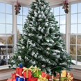 Noble 4/5/6/7 Feet Tall Snow Flocked Artificial Xmas Christmas Pine ...