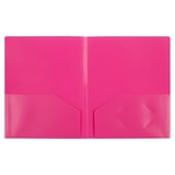 JAM Paper Heavy Duty Plastic Two Pocket Presentation Folders, Fuchsia ...