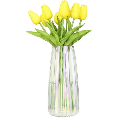 Wgthhk Glass Vase, Ins Style Irised Crystal Clear Floral Flower Plant ...