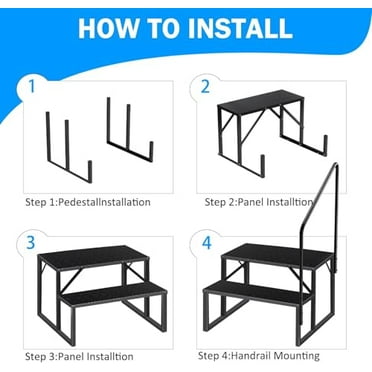 RV Stairs 5 Step, RV Steps Anti-Slip, Hot Tub Steps with Handrail, 660 ...