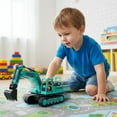 Green Kids Inertial Engineering Vehicle Toy Excavator Bulldozer ...