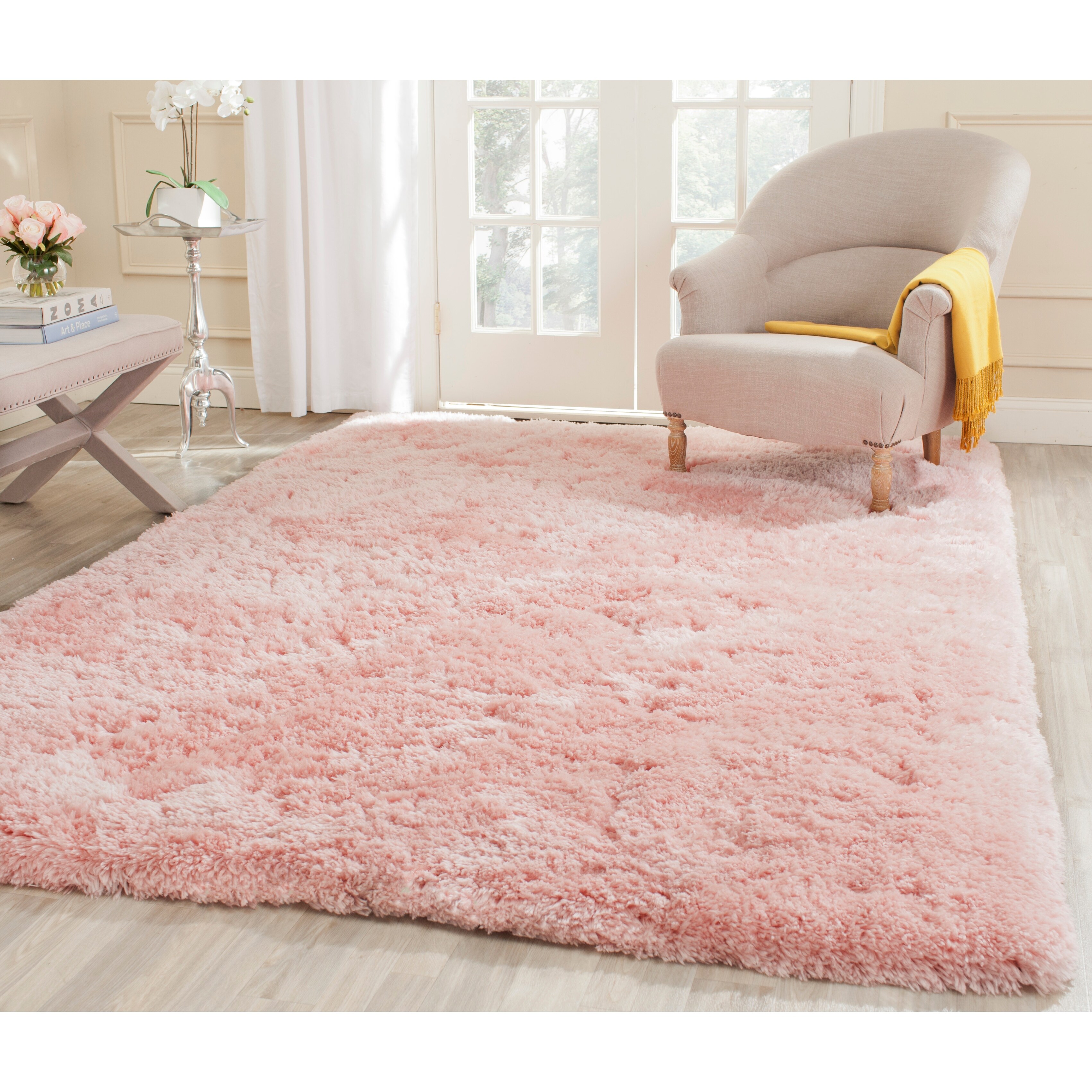 Safavieh Handmade Arctic Shag Guenevere 3-inch Extra Thick Rug Pink 7'6 ...