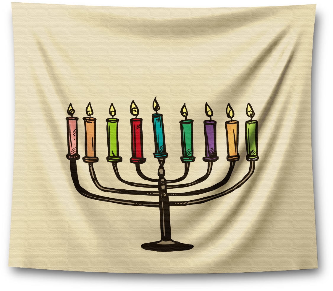 Awkward Styles Hanukkah Wall Art Tapestry Hanging Jewish Menorah Home ...