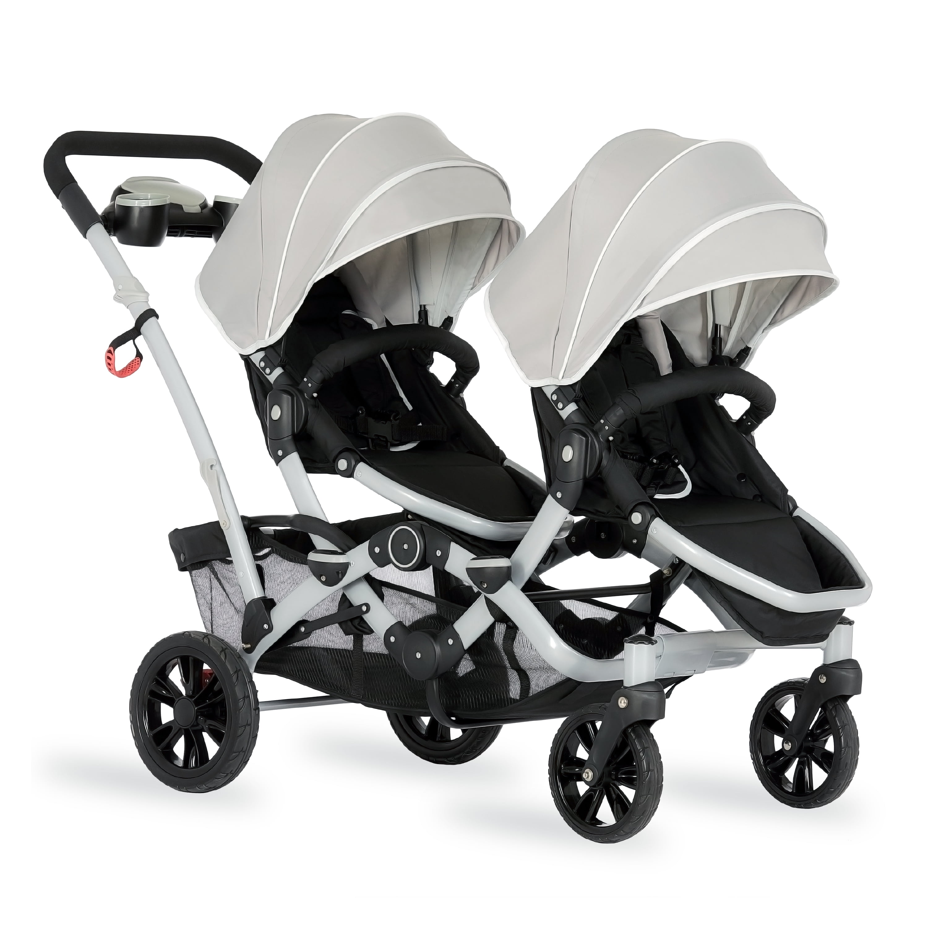 Dream On Me Track Tandem Stroller- Face to Face Edition in Light Grey ...