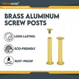 50 Pack of Chicago Screw Post Binding Screws, 6mm Brass Plated Metal ...