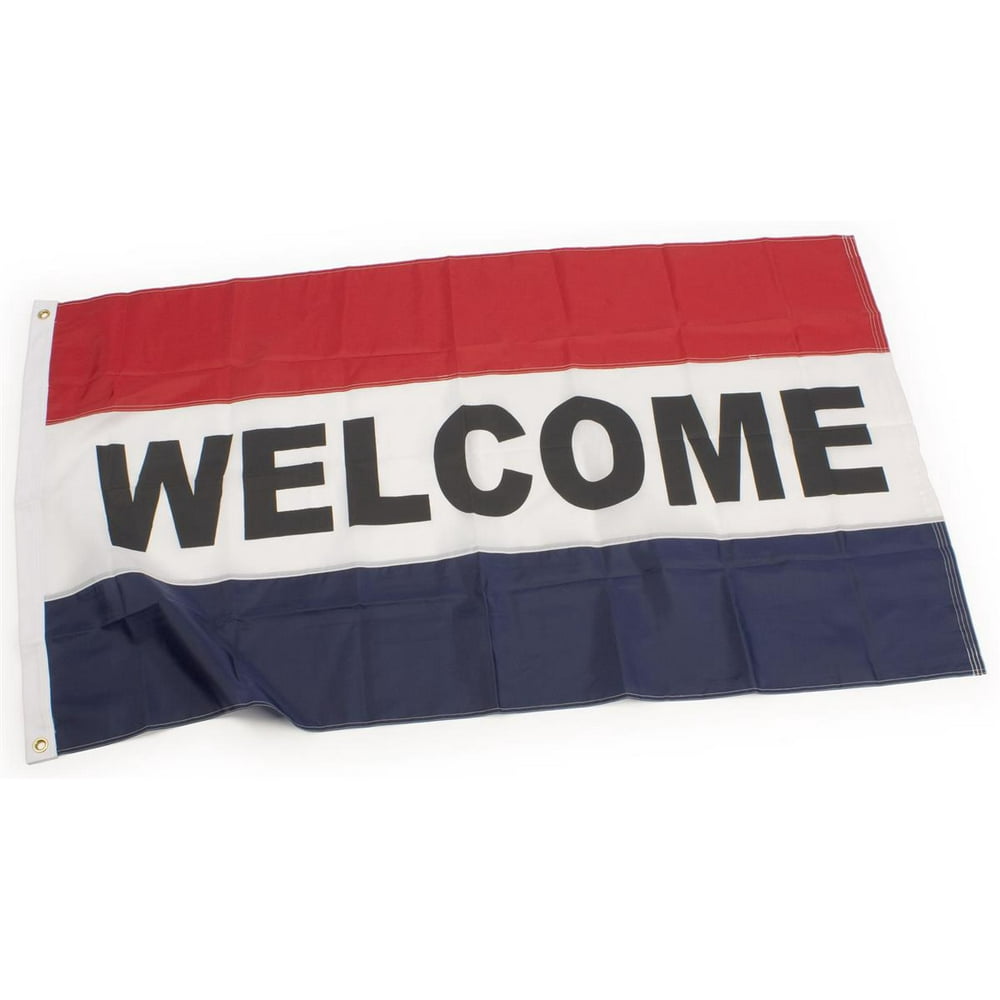Set of 4 - Welcome Message Flag, Business Banner Sign, 5 x 3 Feet ...