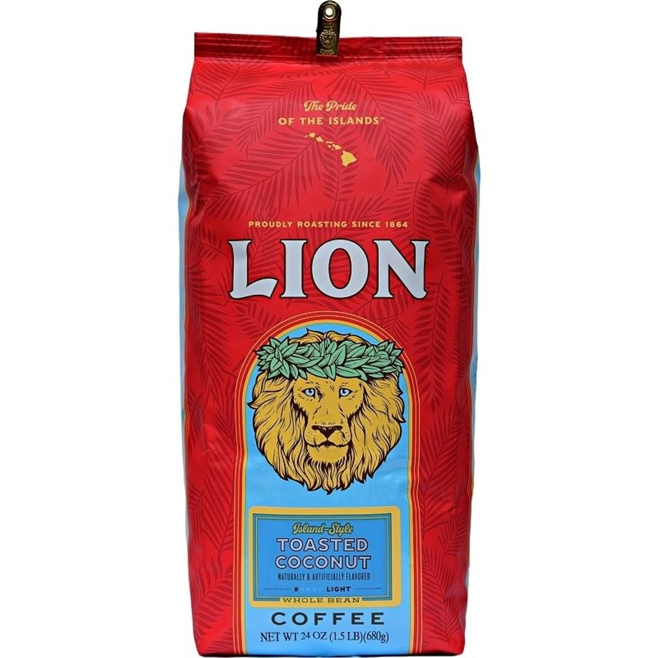 Lion Coffee Hawaiian Toasted Coconut Coffee 24 Oz Whole Bean - Walmart.com