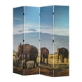 American Art Decor Double-Sided African Elephants & Zebras Animals ...