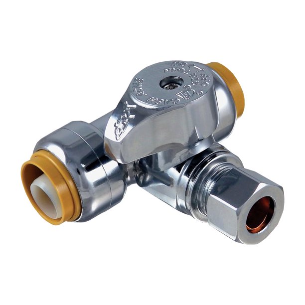 SharkBite 1/2 PTC x 1/2 Compression Brass Tee Stop - Walmart.com