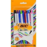 BIC Clic Stic Fashion Retractable Ballpoint Pens, Assorted Colors, 18 ...
