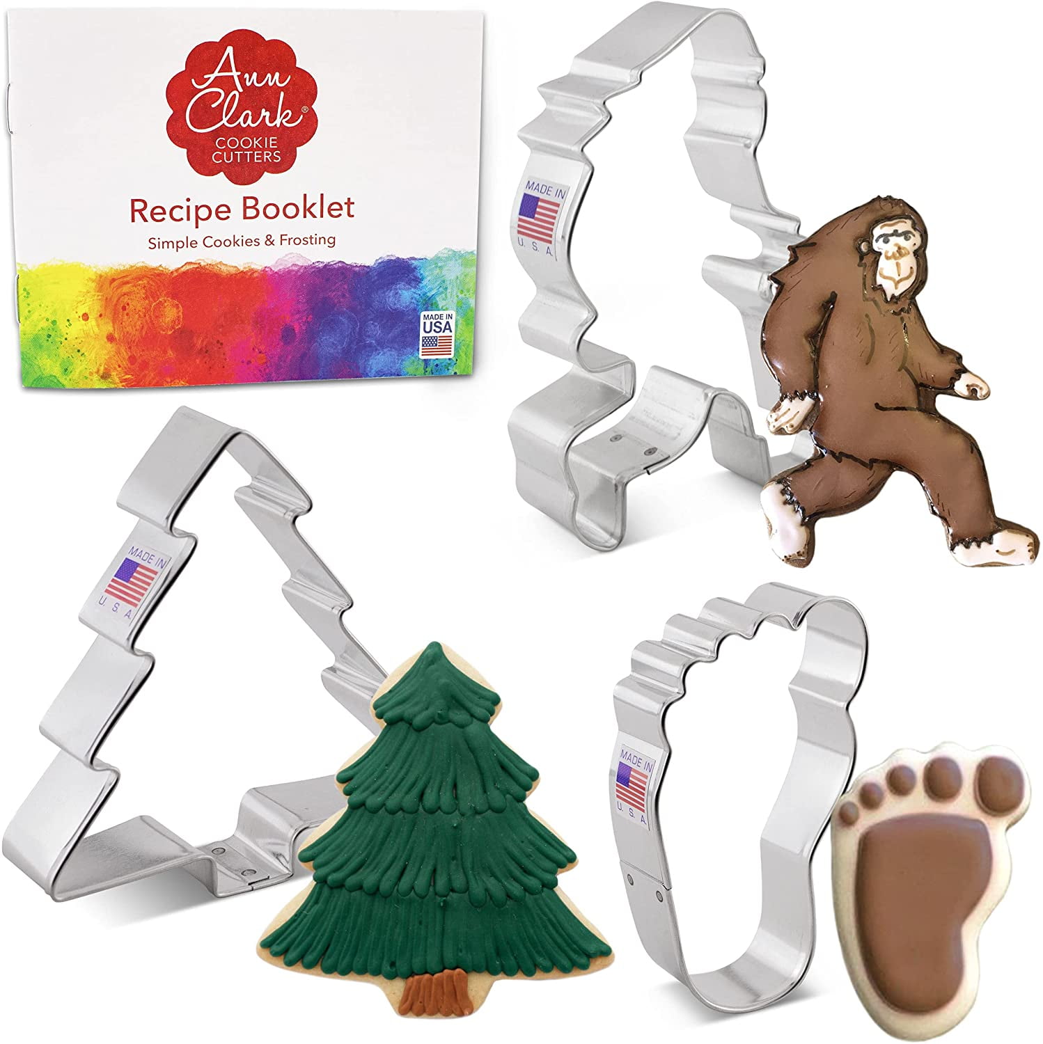 3-Piece Bigfoot/Sasquatch Cookie Cutter Set with Recipe Booklet ...