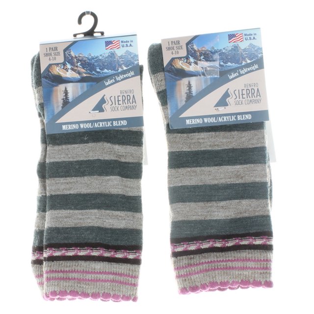 Merino Wool Renfro Sierra Sock Co Lady Socks 2 Pairs Sz 4-10 Olive ...