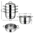 Costway Large 3 Tier 11 Inch Stainless Steel Steamer Set for Big ...