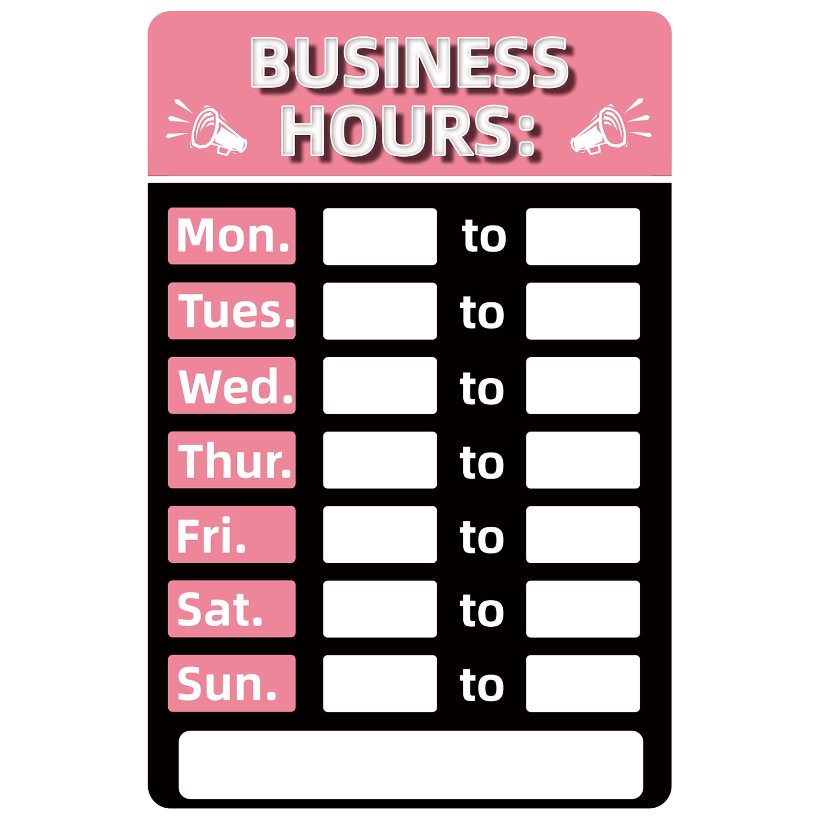 Smrinog Business Hours Sign Hours of Operation Signs for Window / Door ...