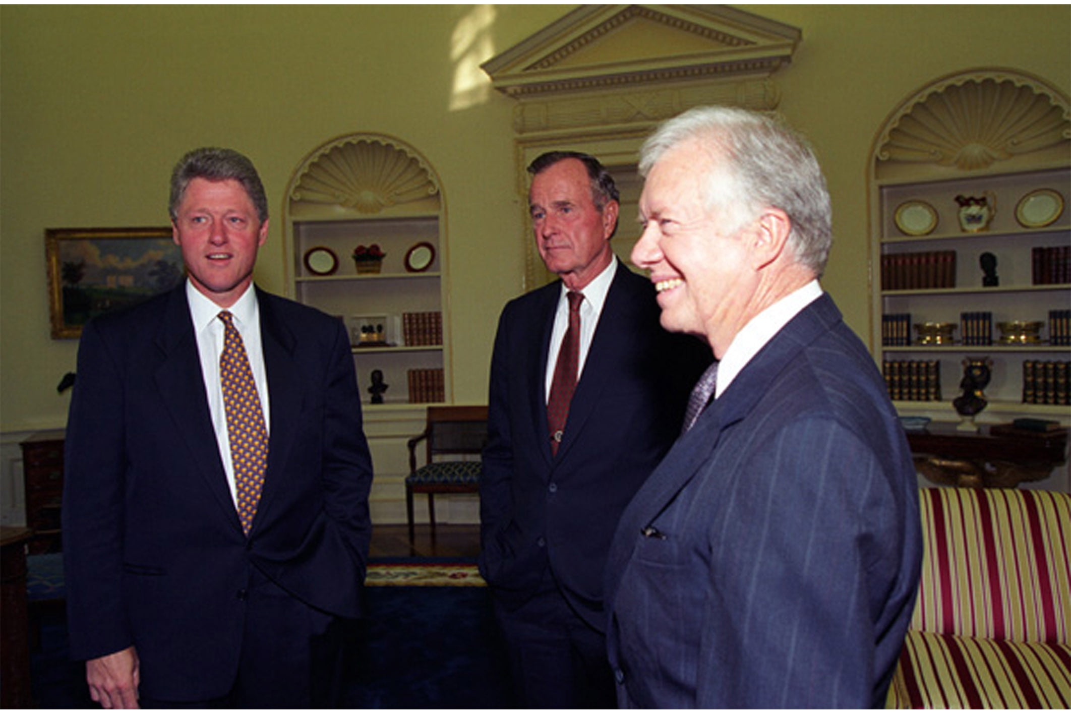 24x36 gallery poster, Presidents Bill Clinton George H. W. Bush and ...