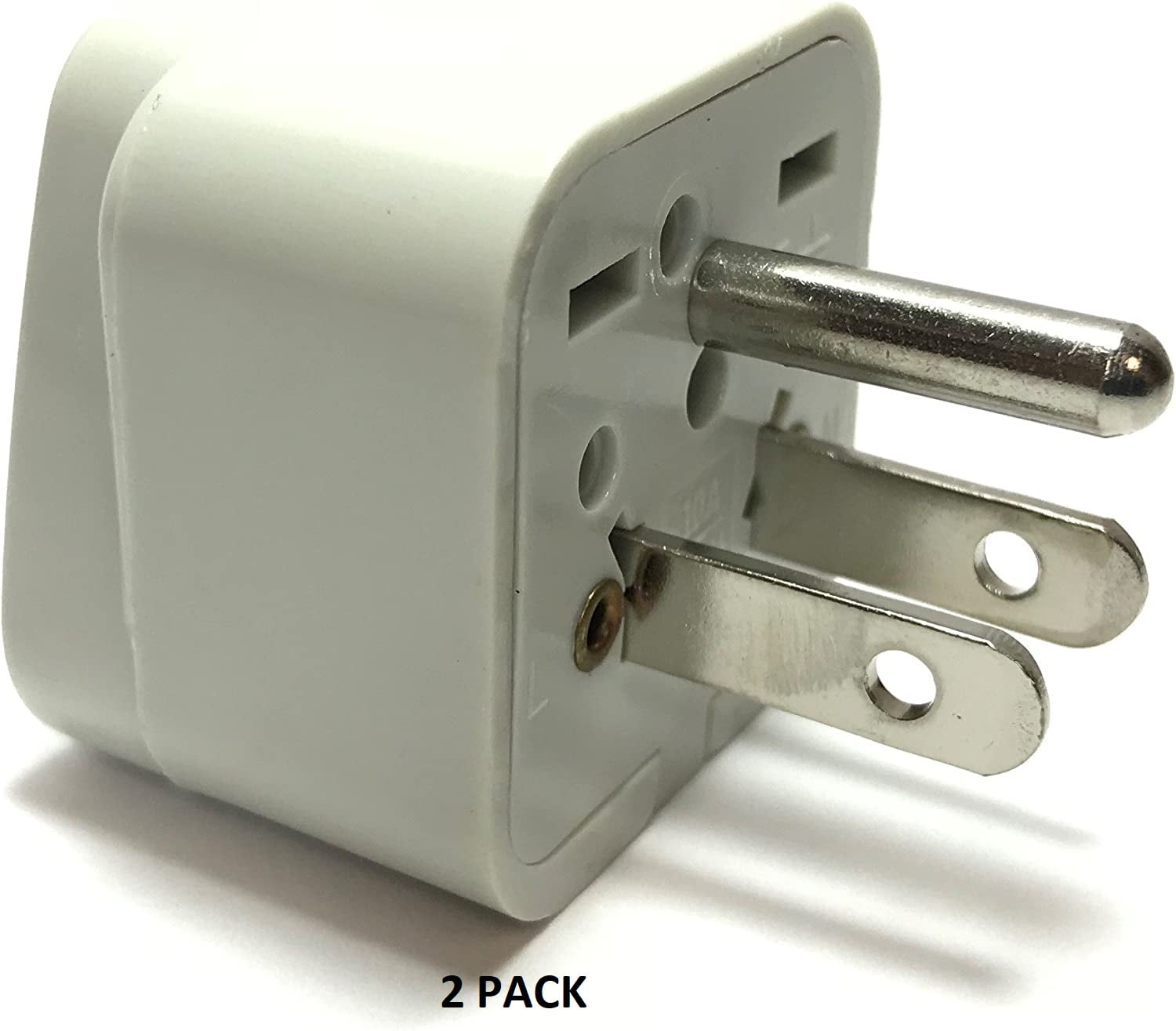 Seven Star Universal Travel Plug Adapters For USA Multi Pack (2 Pack, Universal to USA Grounded ...