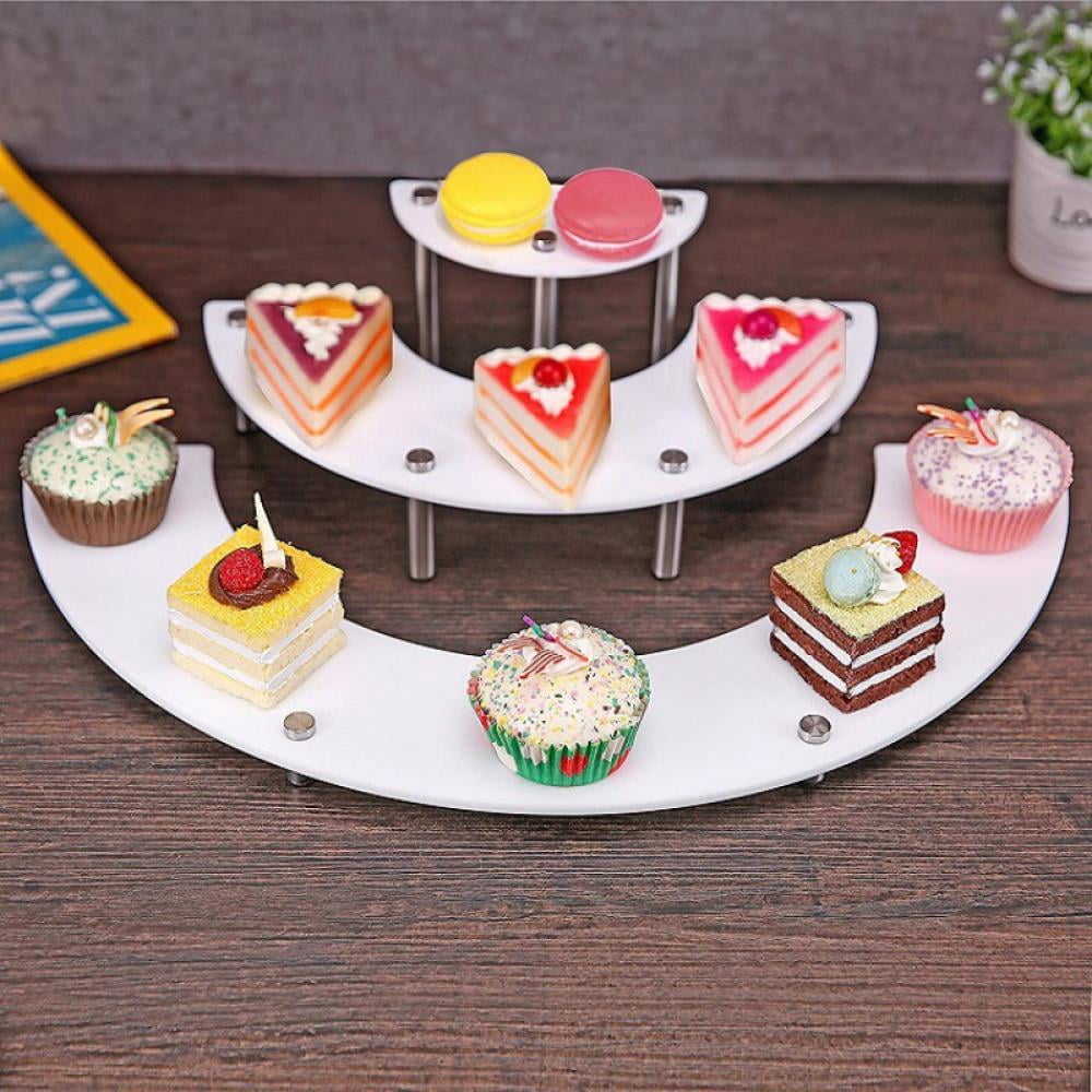 3-layer Acrylic Cake Display Rack Round Dessert Placard Cosmetic ...