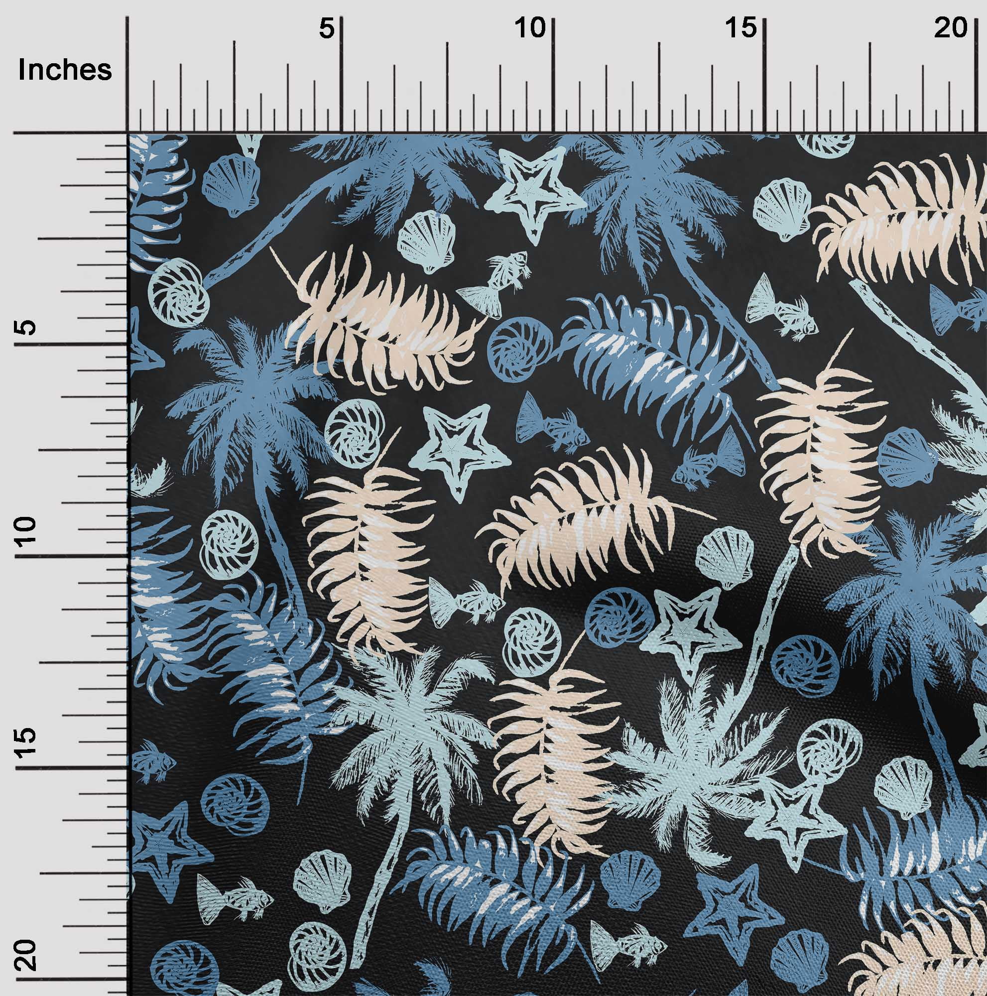 oneOone Cotton Poplin Black Fabric Tree Sewing Material Print Fabric By ...