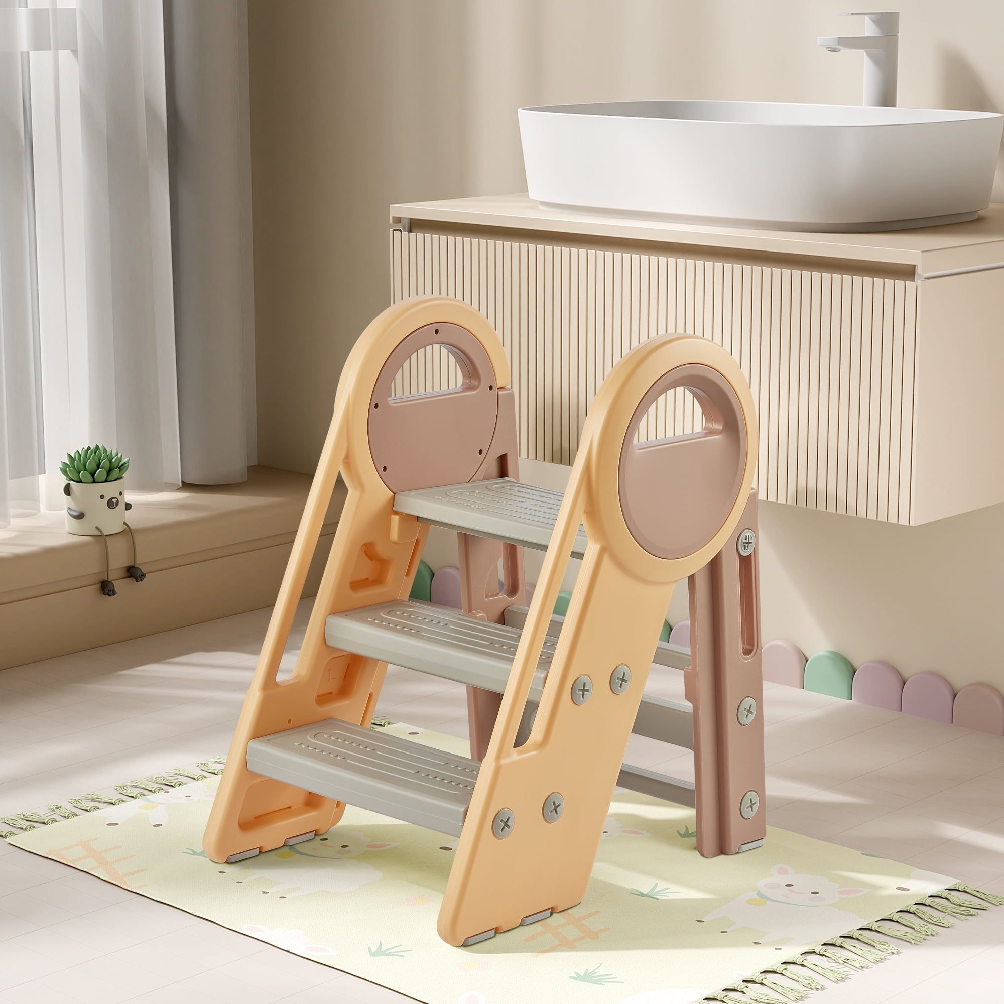 DUKE BABY Kids 3-Step Learning Stool Foldable Standing Tower for ...