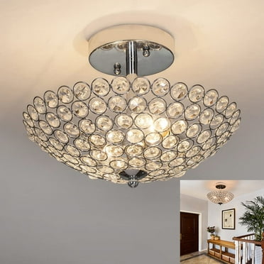 Ceiling Light Fixtures Flush Mount Crystal Lighting,Semi Flush Mount Light for Bathroom Hallway ...