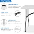 Free Shipping! Leumius 6 Foot Folding Table, Lightweight Sturdy Indoor ...