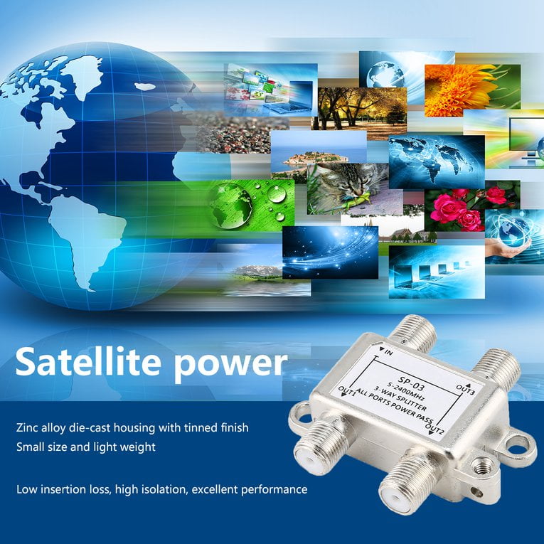 Newly Upgraded Version 2 PACKS Small size Satellite power splitter 3 ...