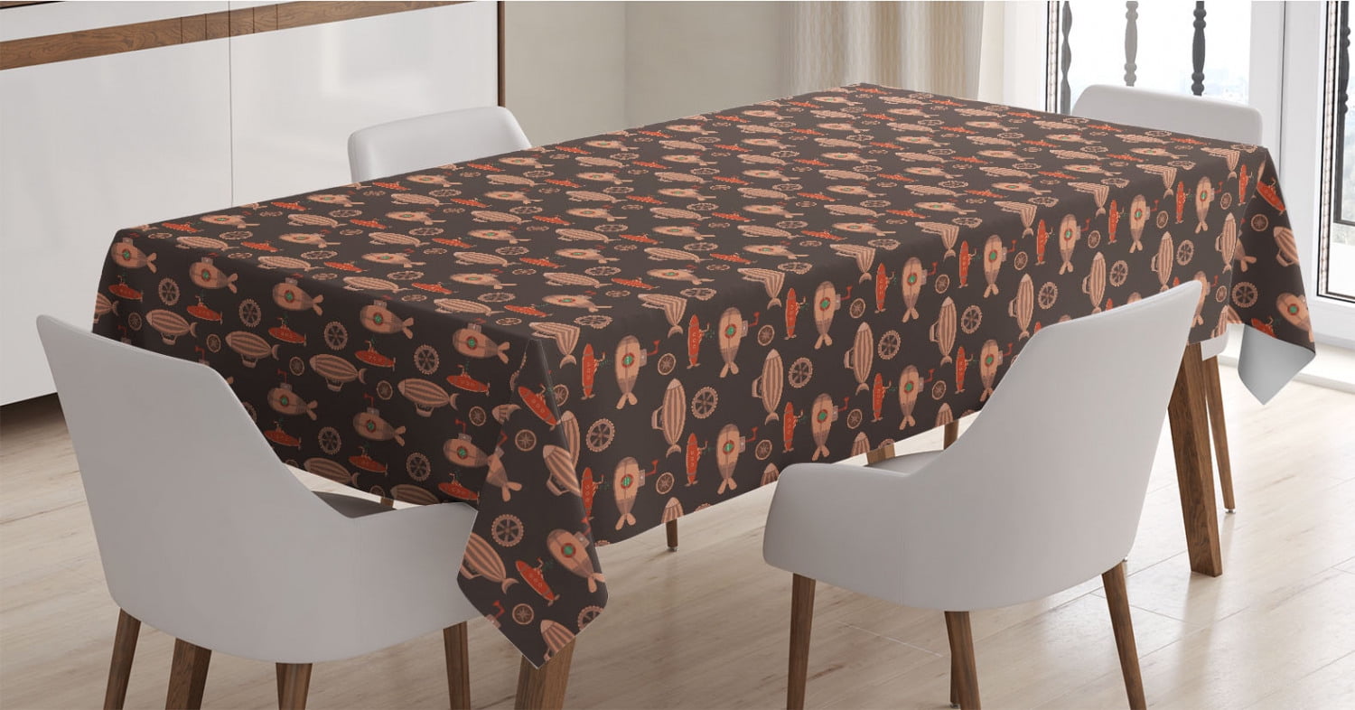 Steampunk Tablecloth, Retro Style Illustration of Various Submarines ...