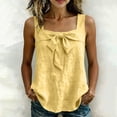 Aezemi Womens Lightweight Bow Tank Tops Square Neck Sleeveless Camisole ...