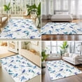 Blue Birds 6'x9' Rug for Dining Room Table and Chair Setup, Leaves ...