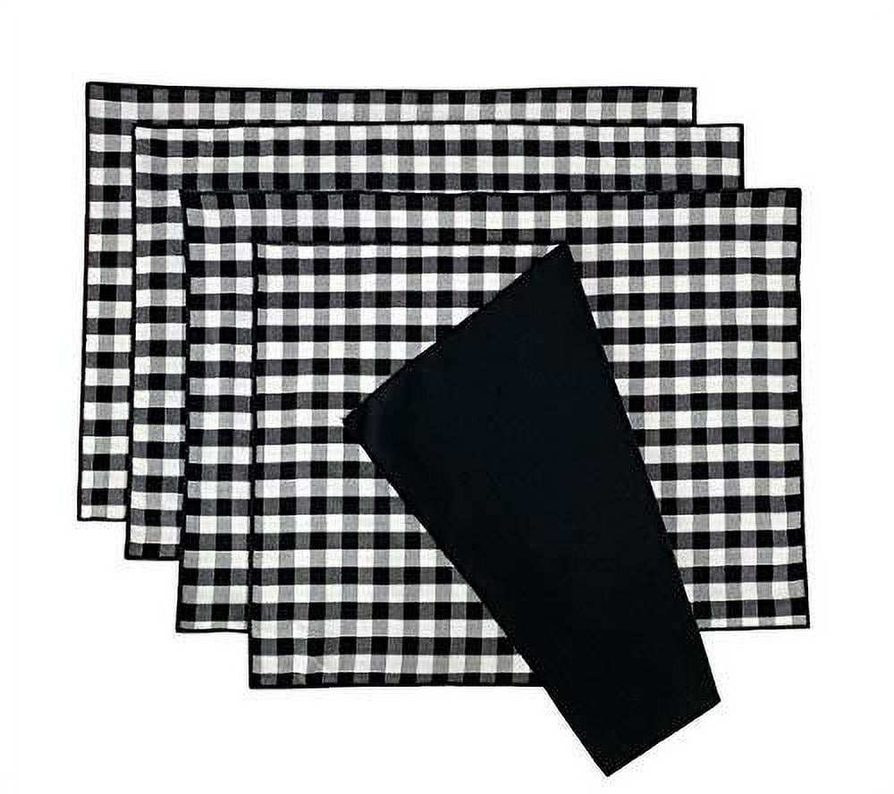 Fennco Styles Handmade Checkered Reversible Placemats 14" W x 20" L ...