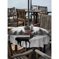 Black Deer Round Outdoor Tablecloth with Umbrella Hole Mountain Forest ...
