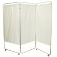 King Size 3-Panel Privacy Screen with casters, vinyl, white, 6 mm thick ...