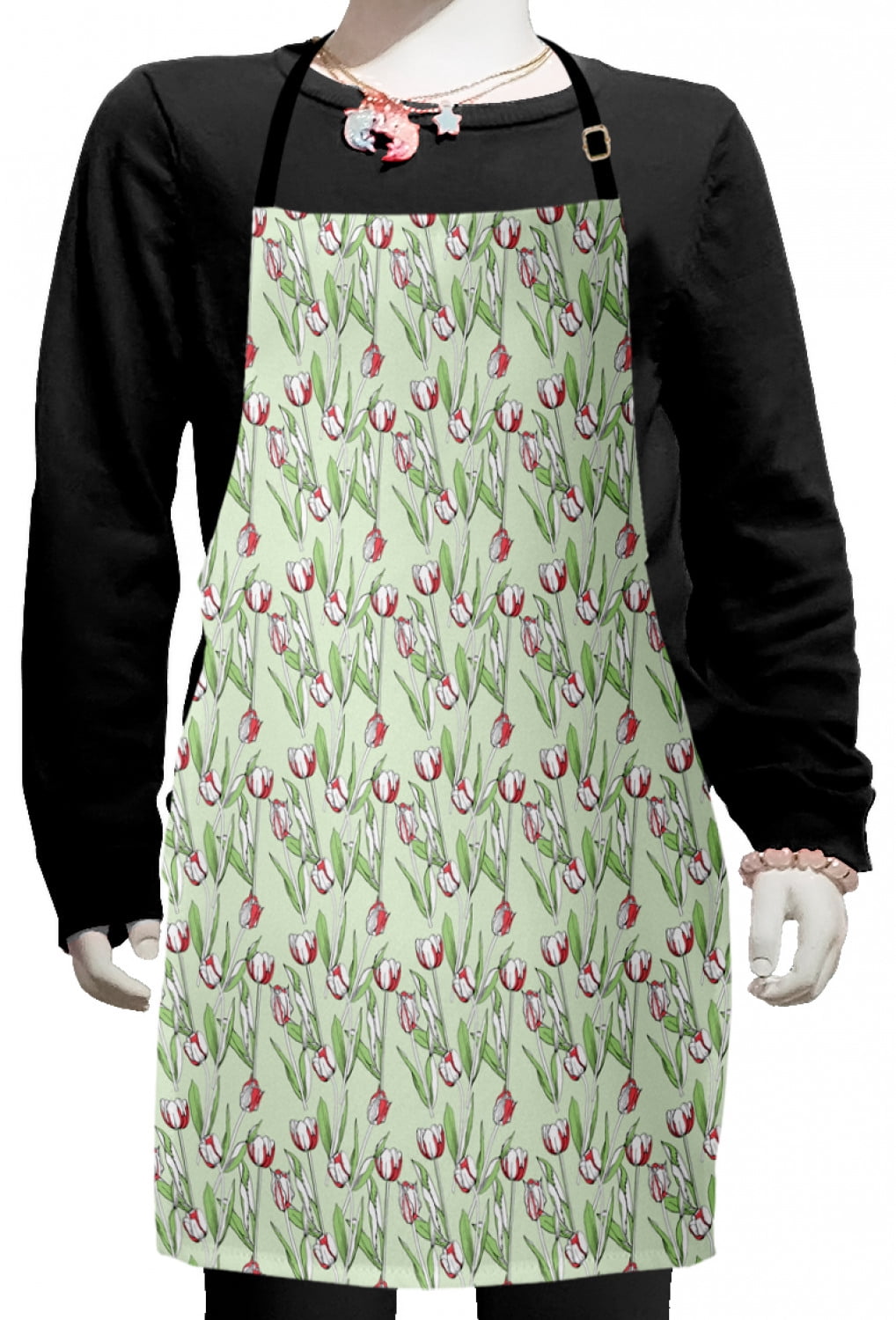 Botanical Kids Apron, Continuous Pattern of Abstract Tulips, Boys Girls ...